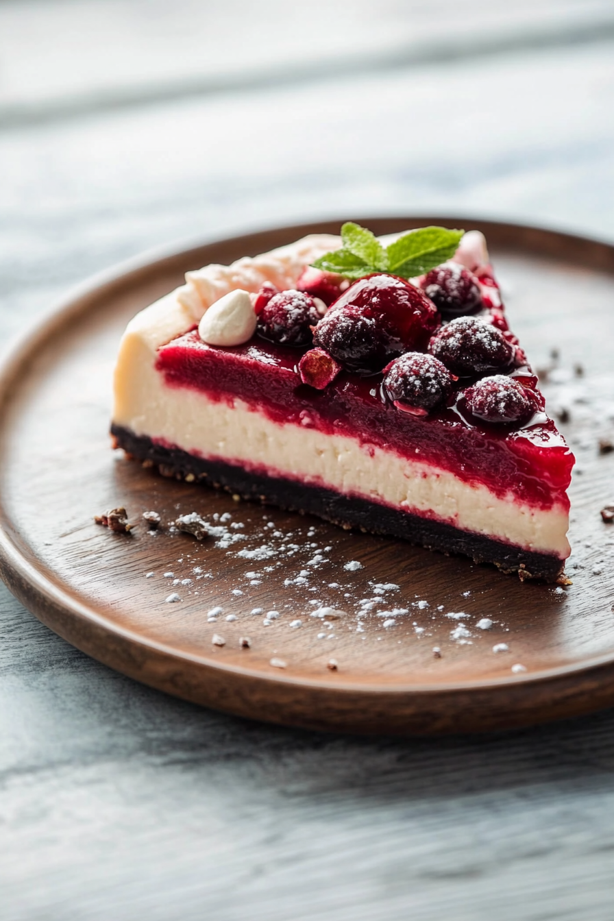 Beetroot Feta Crustless Cheesecake with Dill Pistachio Dust Recipe