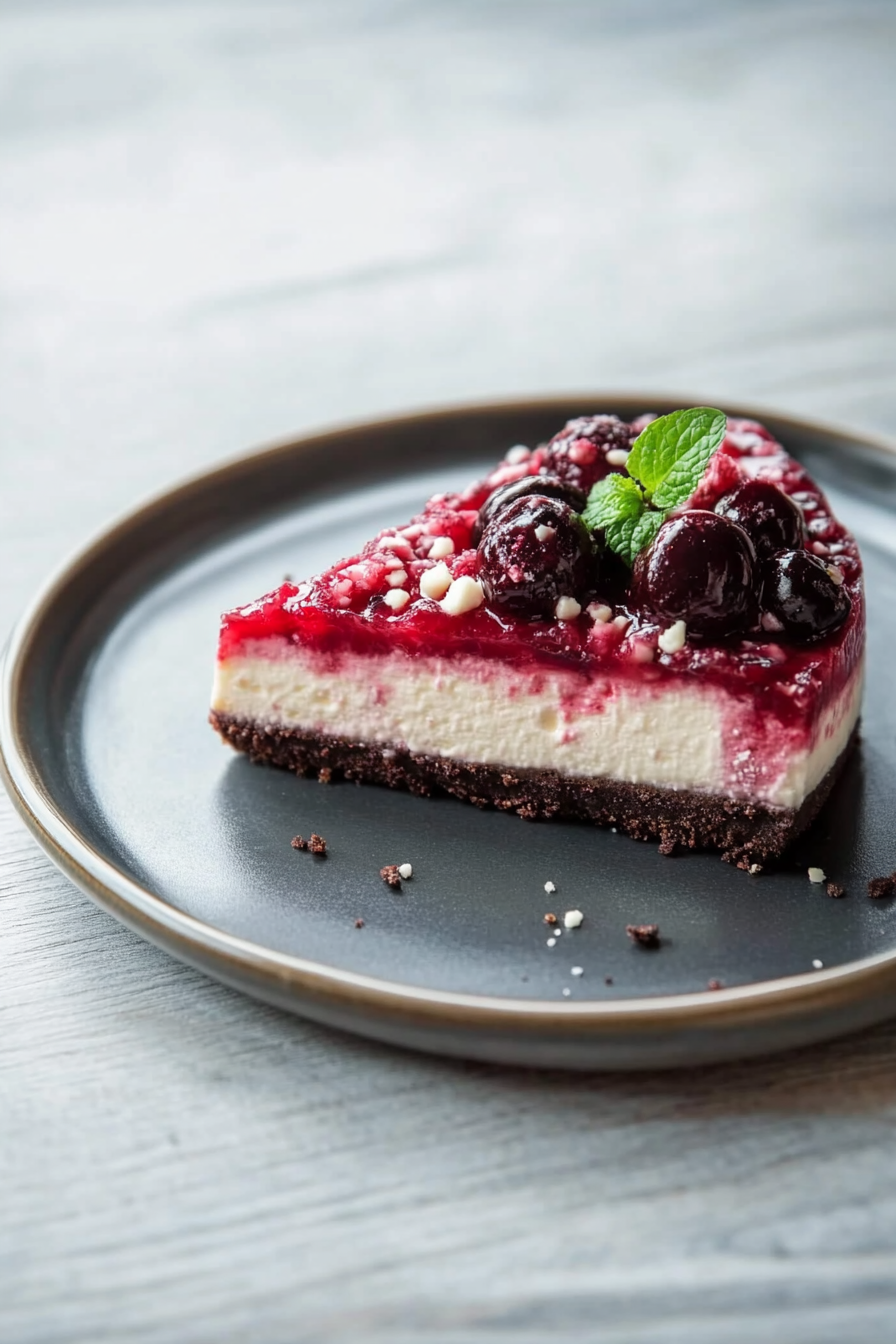 Beetroot Feta Crustless Cheesecake with Dill Pistachio Dust Recipe