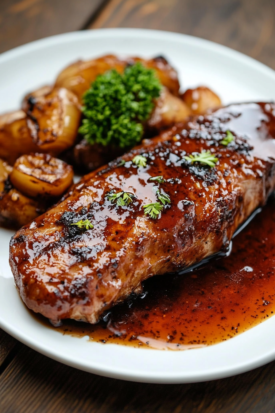 Crockpot Brown Sugar Balsamic Glazed Pork Tenderloin Recipe